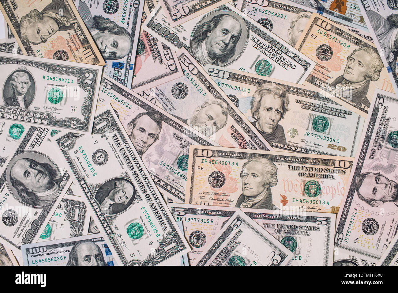 Mixed dollar, money background Stock Photo - Alamy