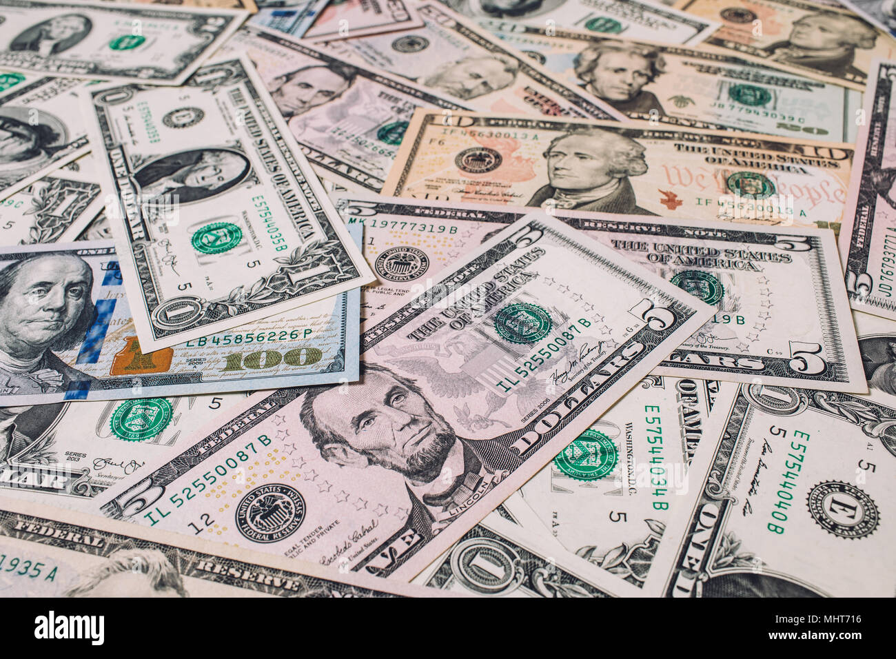 Mixed dollar, money background Stock Photo - Alamy