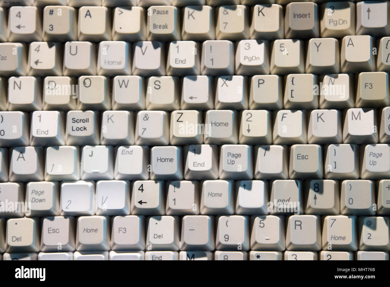 Old Computer Keyboard Buttons In Wrong Order Close Up Stock Photo Alamy