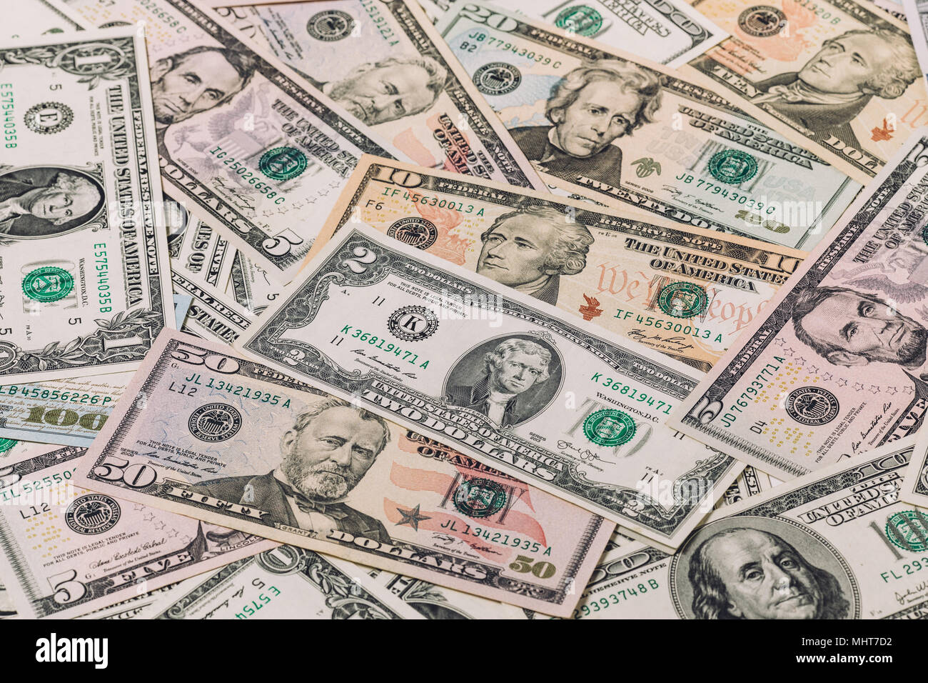 Mixed dollar, money background Stock Photo - Alamy