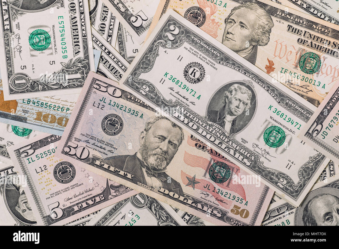 U.S. dollars banknotes of the united States of America Stock Photo - Alamy