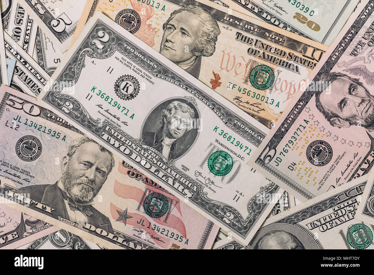 Mixed dollar, money background Stock Photo - Alamy