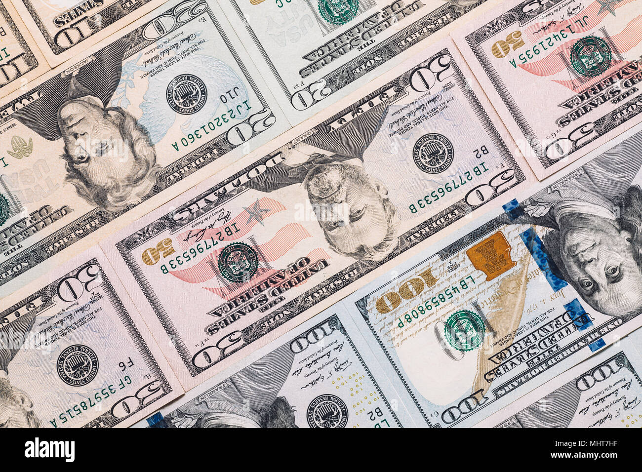 Closeup assorted american banknotes hi-res stock photography and images ...