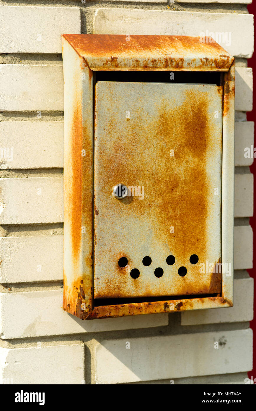 old metalic and rusty letter box Stock Photo - Alamy