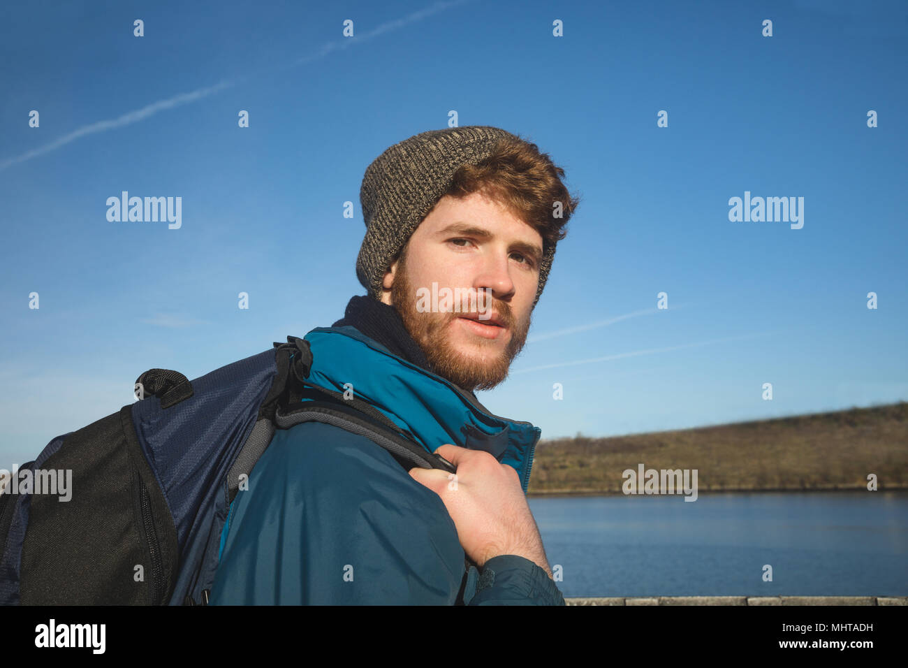 Male backpack hi-res stock photography and images - Alamy