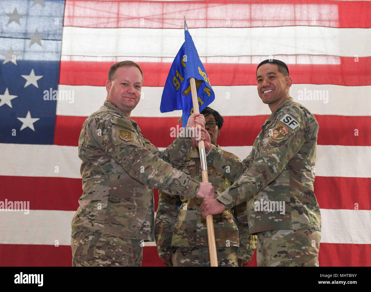 (From left) Col. Jason Beers, 91st Security Forces Group commander ...
