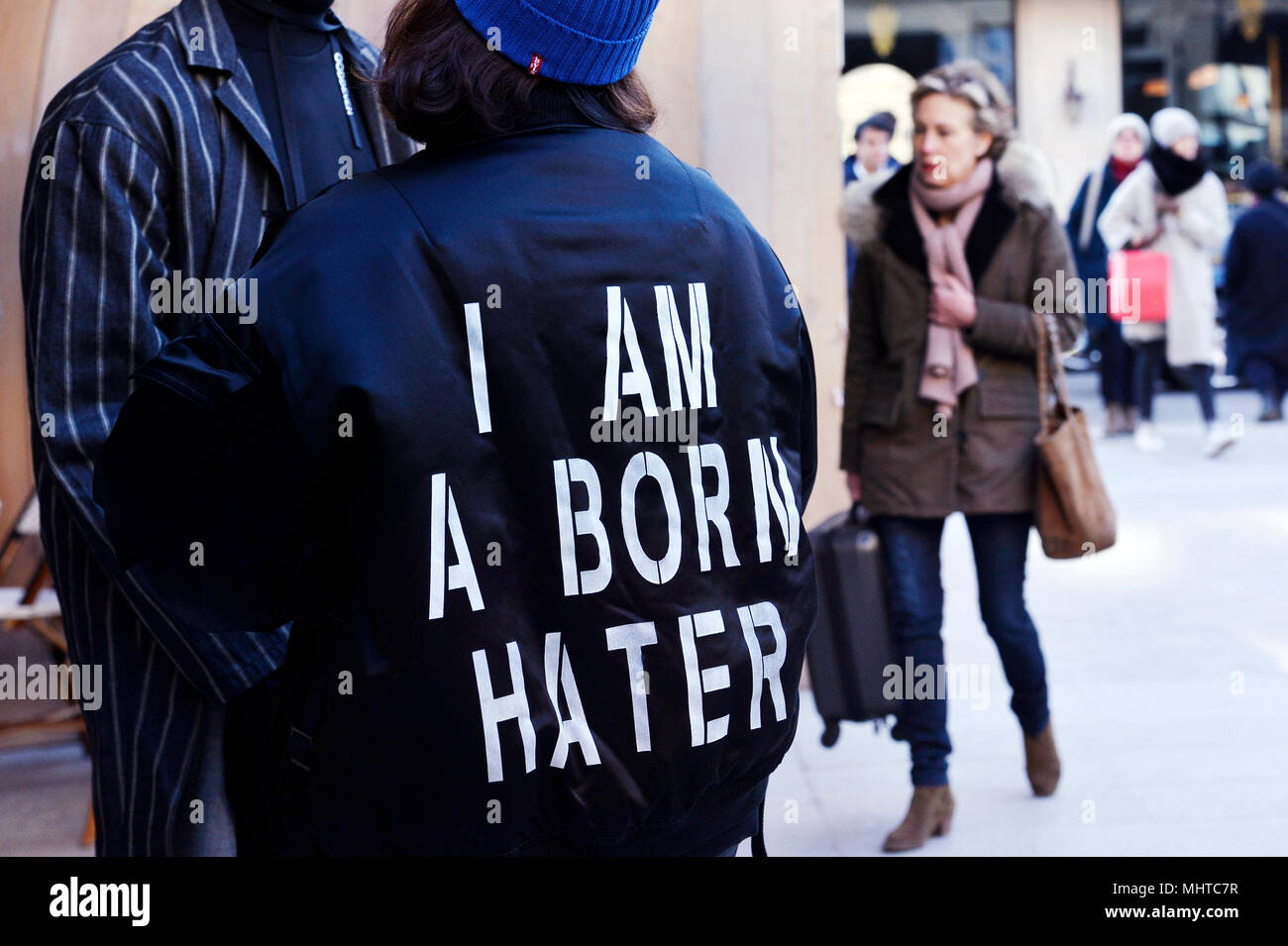 Born Hater jacket - Paris - France Stock Photo - Alamy