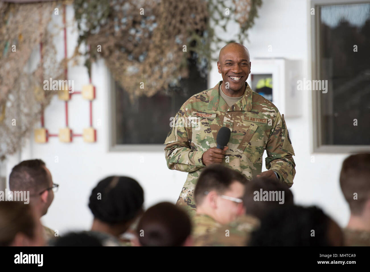 Chief Master Sergeant of the Air Force Kaleth O. Wright talks to ...