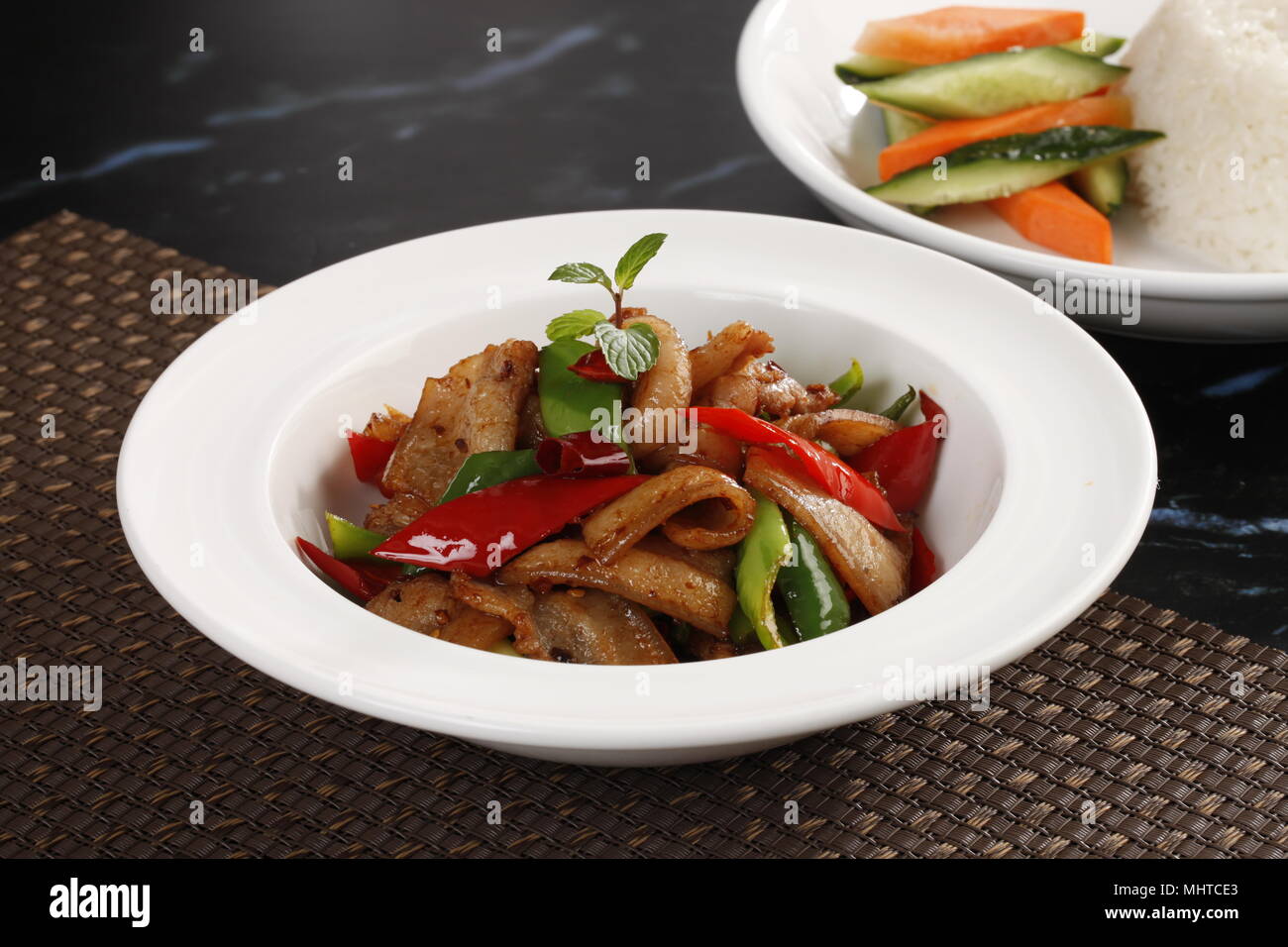 stir fried pork with tofu Stock Photo - Alamy