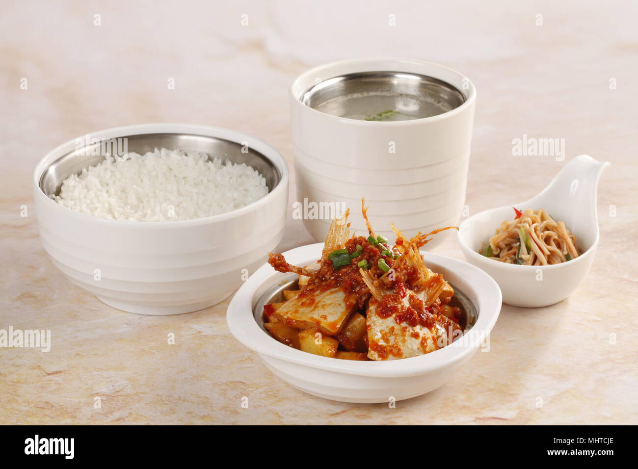 steam fish with rice Stock Photo - Alamy