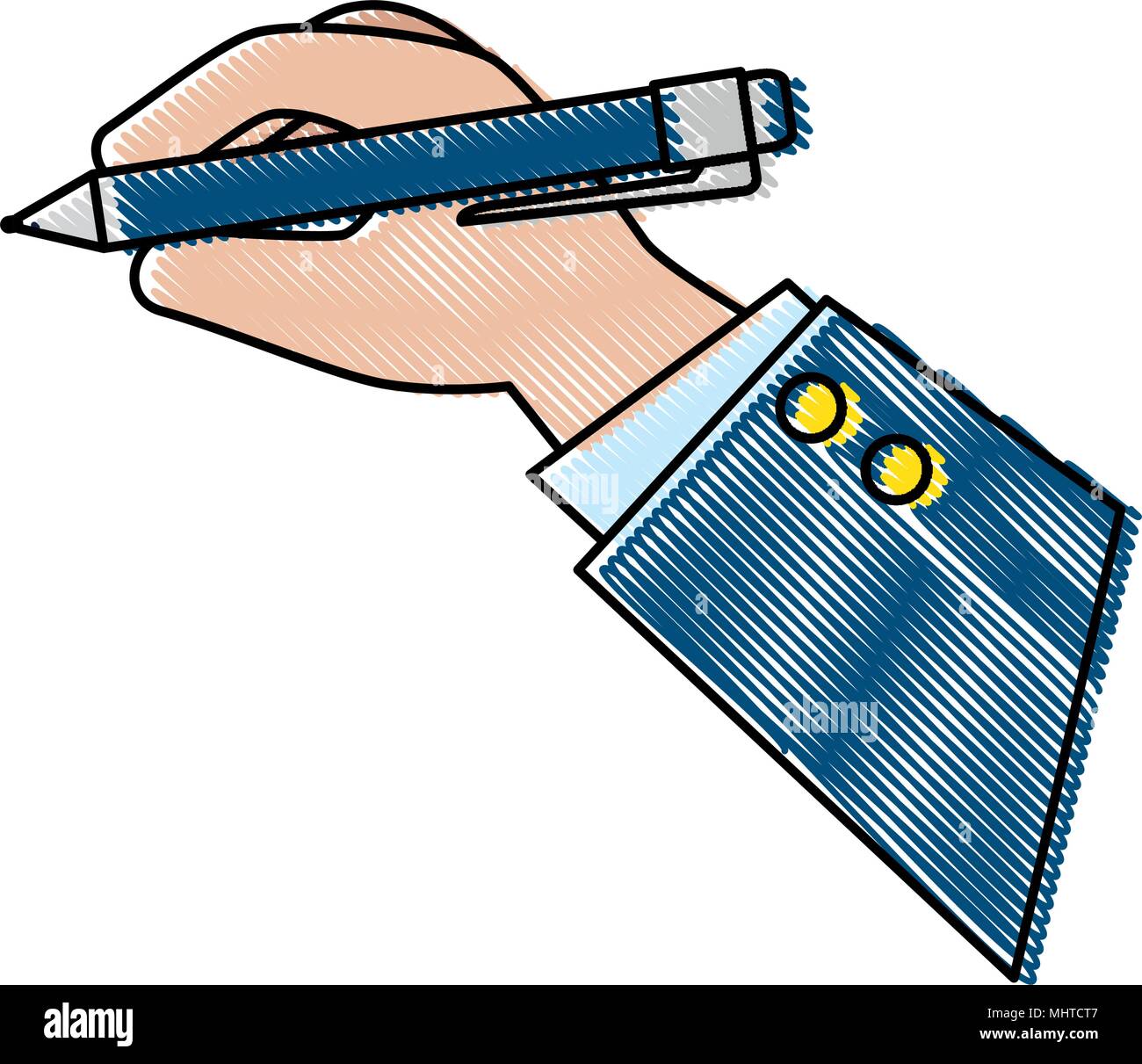 hand writing with pen vector illustration design Stock Vector Image ...