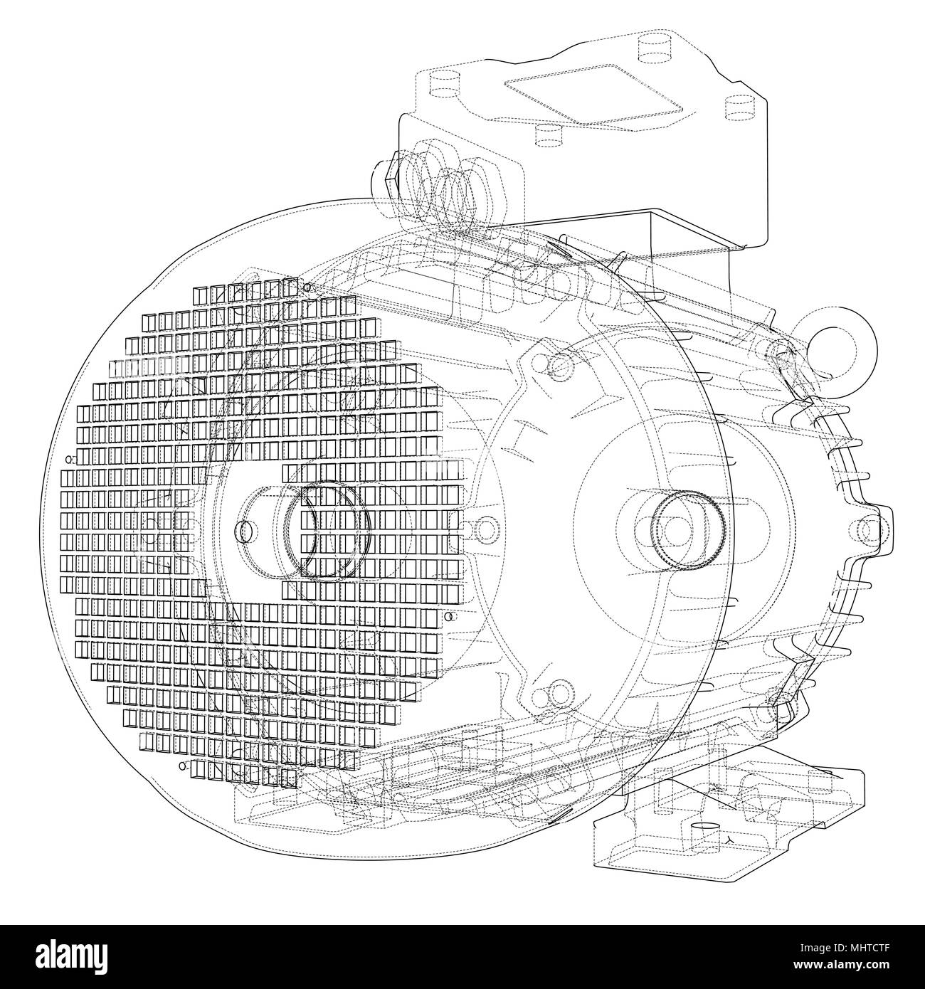 Electric motor outline. Vector Stock Vector Image & Art - Alamy
