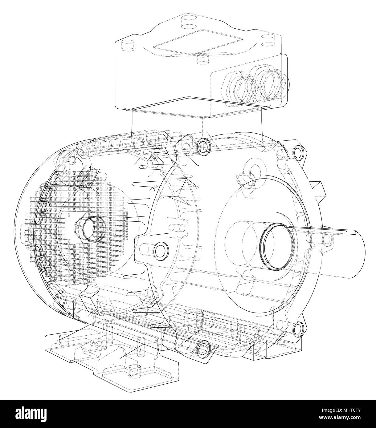 Electric motor outline. Vector Stock Vector Image & Art - Alamy