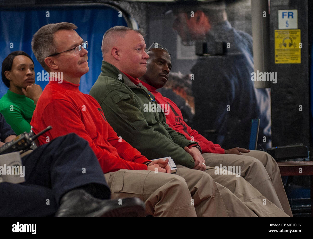 Atlantic Ocean (March 24, 2018) Capt. Sean Bailey, left, commanding ...