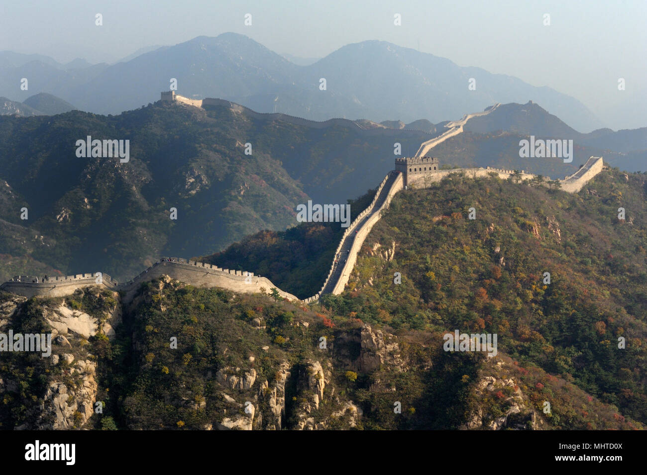 Great Wall over the mountains Stock Photo - Alamy