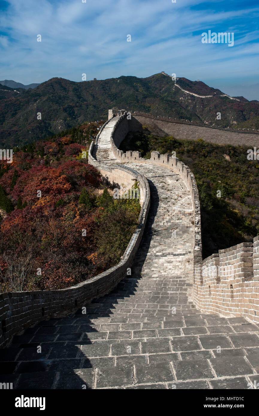 Great Wall over the mountains Stock Photo - Alamy