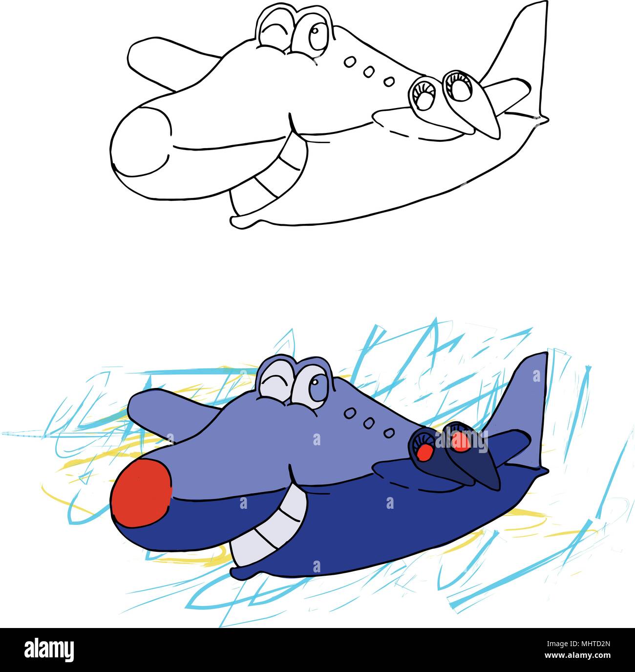 Happy airplane cartoon character Stock Vector Image & Art - Alamy