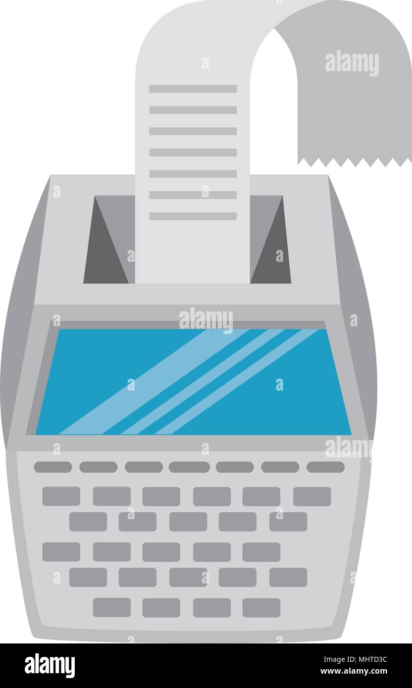 calculator machine with receipt vector illustration design Stock Vector ...