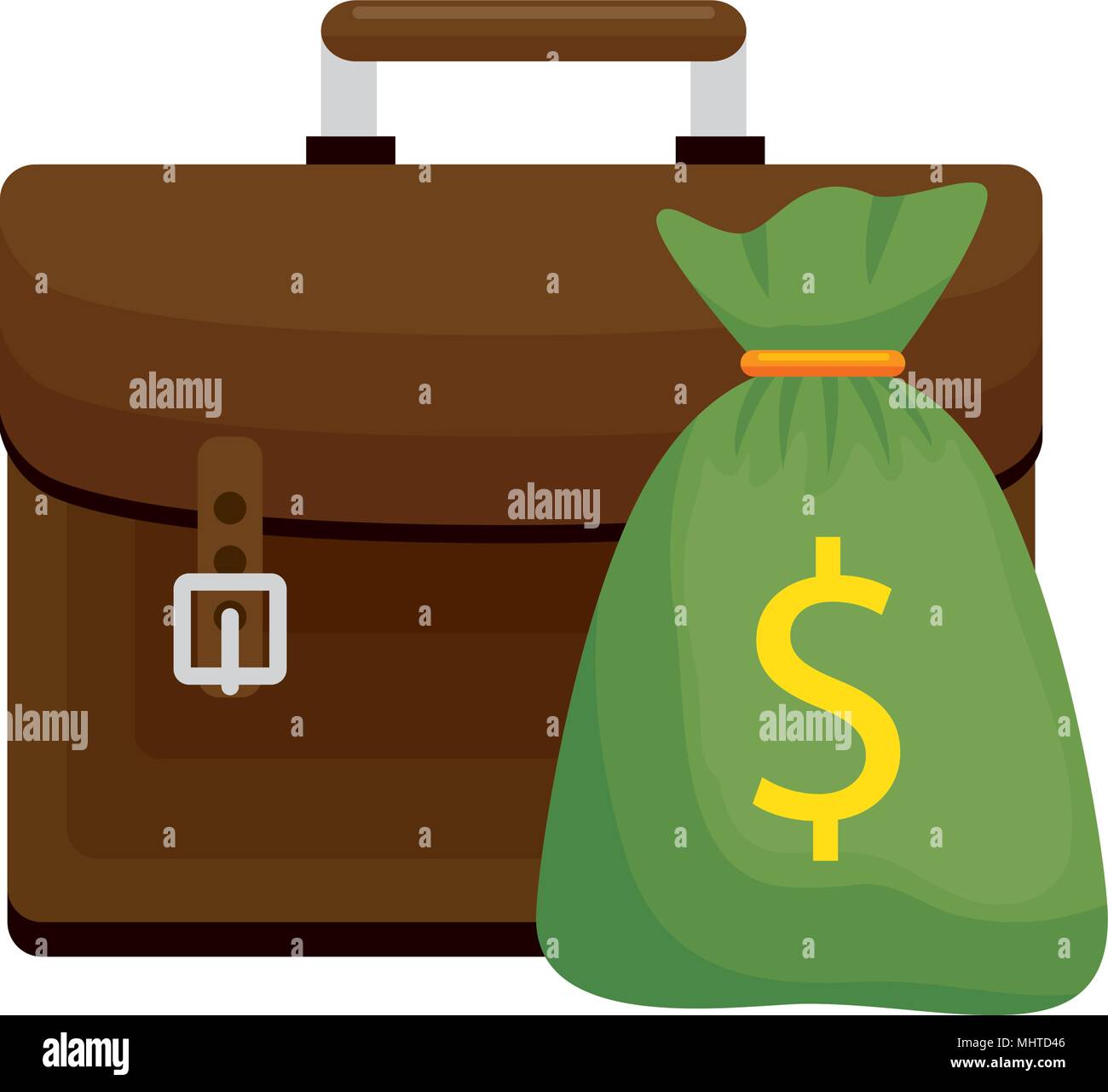 money bag with portfolio vector illustration design Stock Vector Image ...