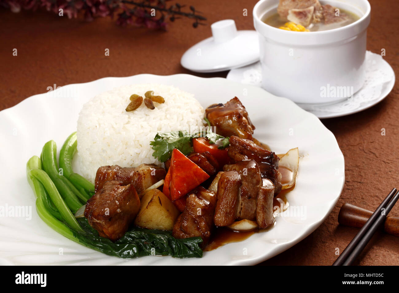 pork stew with rice Stock Photo - Alamy