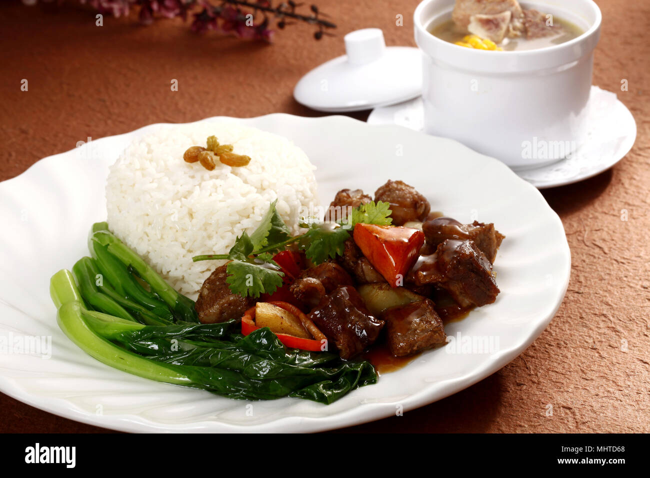 pork stew with rice Stock Photo - Alamy