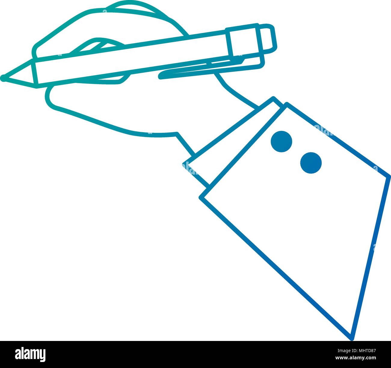 hand writing with pen vector illustration design Stock Vector Image ...