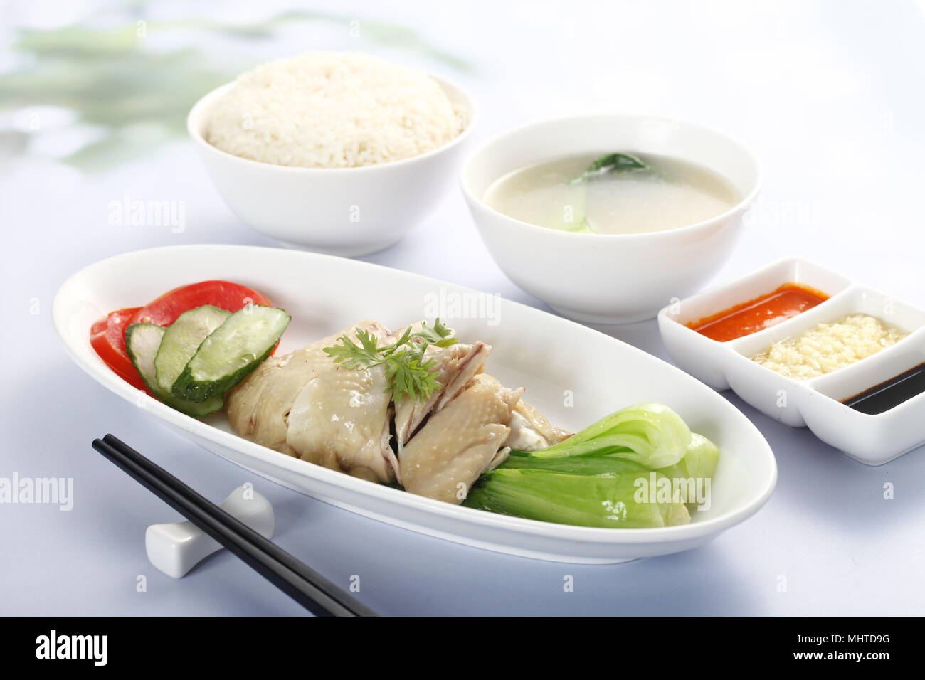 salted chicken rice Stock Photo - Alamy