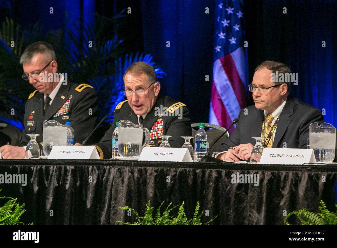 U.S. Army Gen. Robert B. Abrams, center, Commanding General of U.S ...