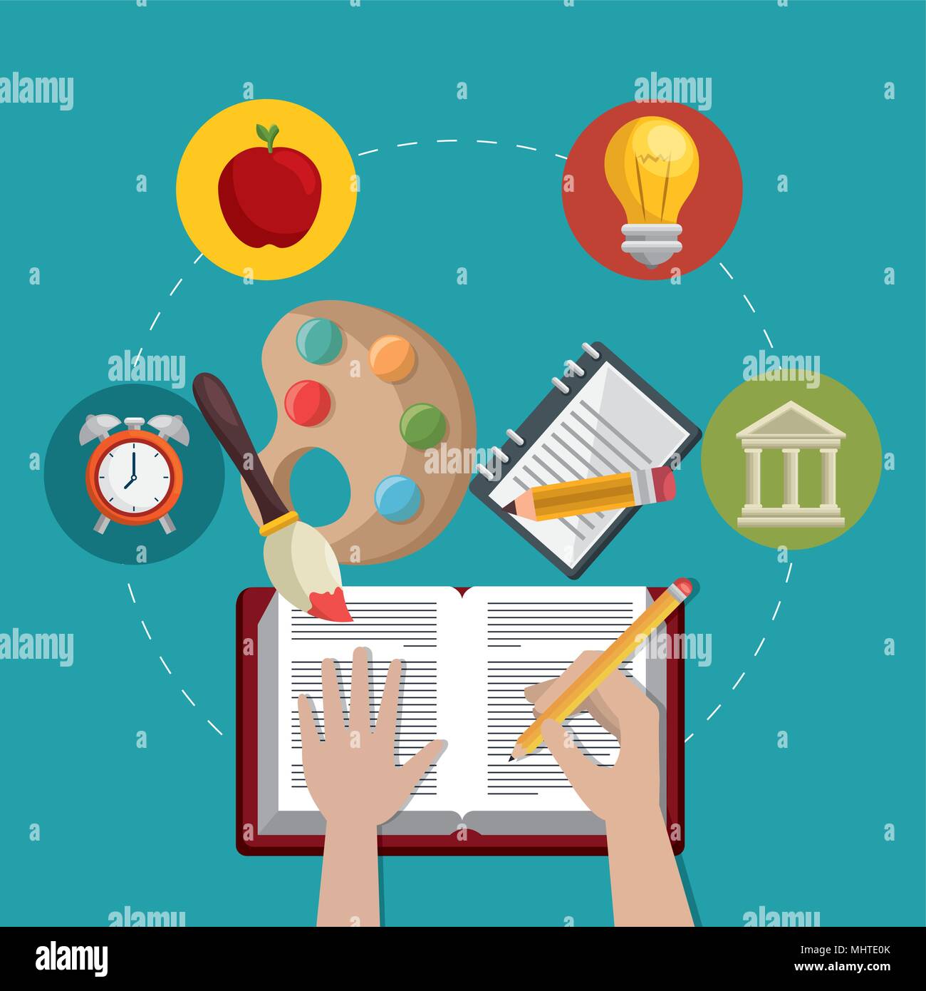 education easy learning set icons vector illustration design Stock ...