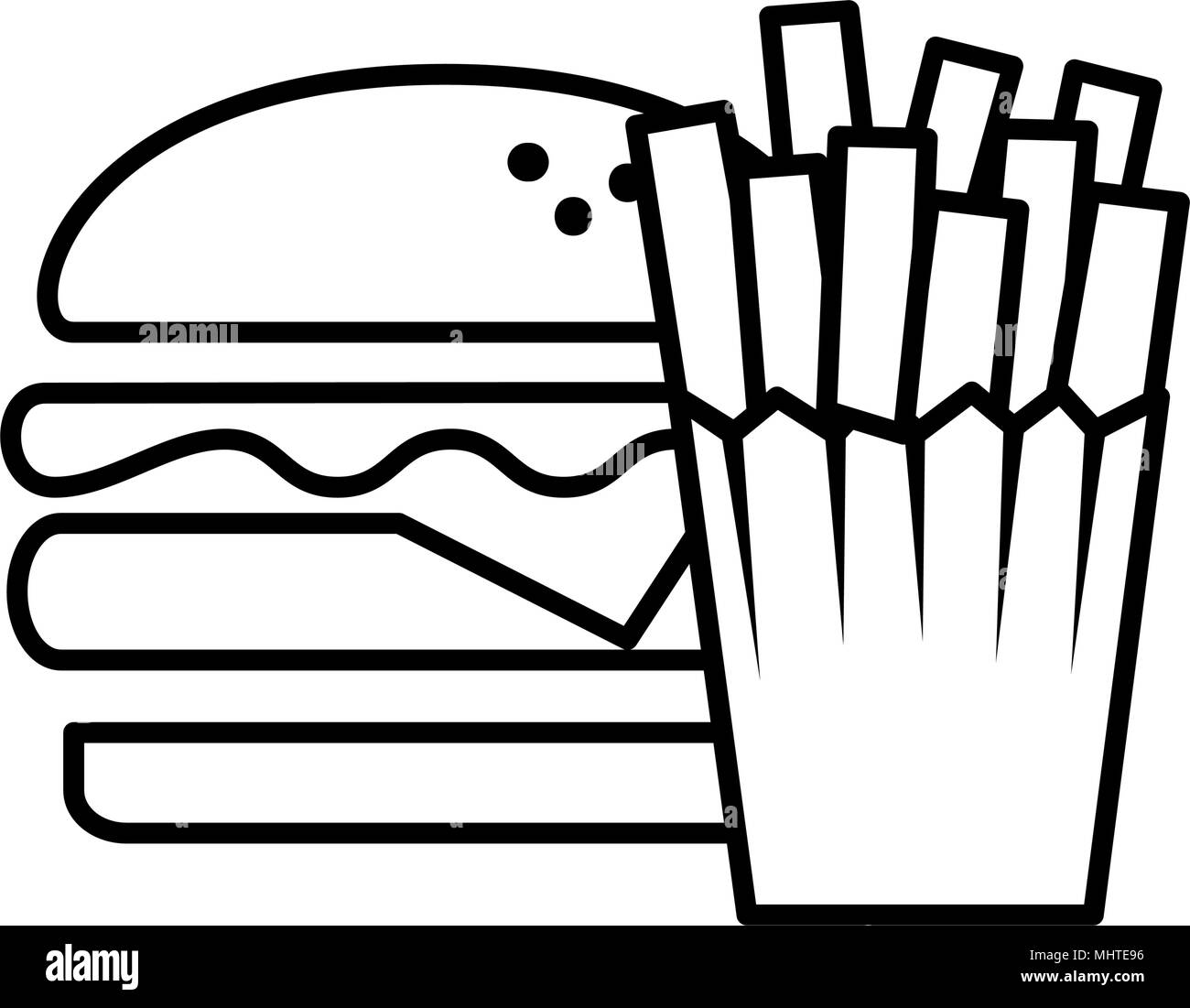 French fries potatoes icon Black and White Stock Photos & Images - Alamy