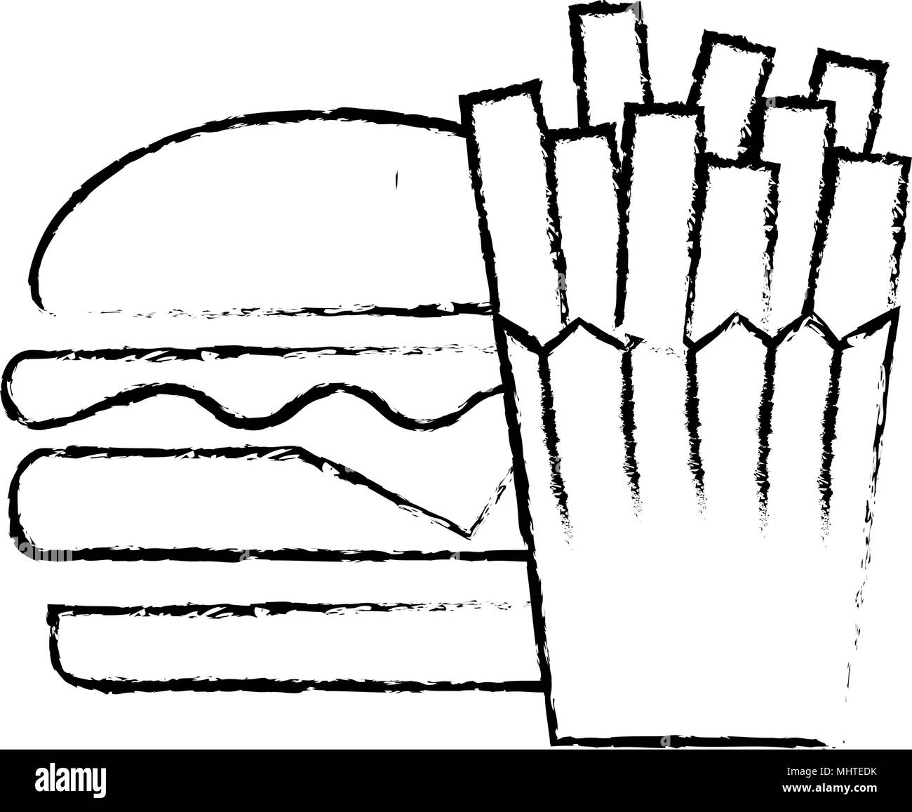 French fries potatoes icon Black and White Stock Photos & Images - Alamy