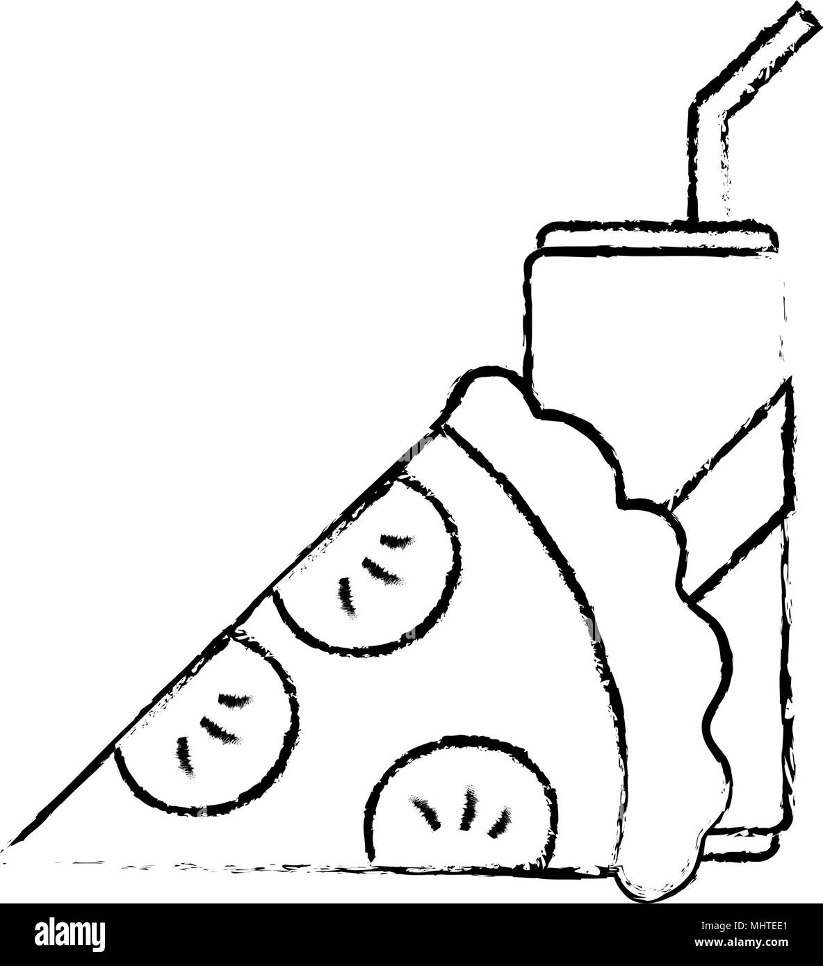 Pizza and soda can Stock Vector Images - Alamy