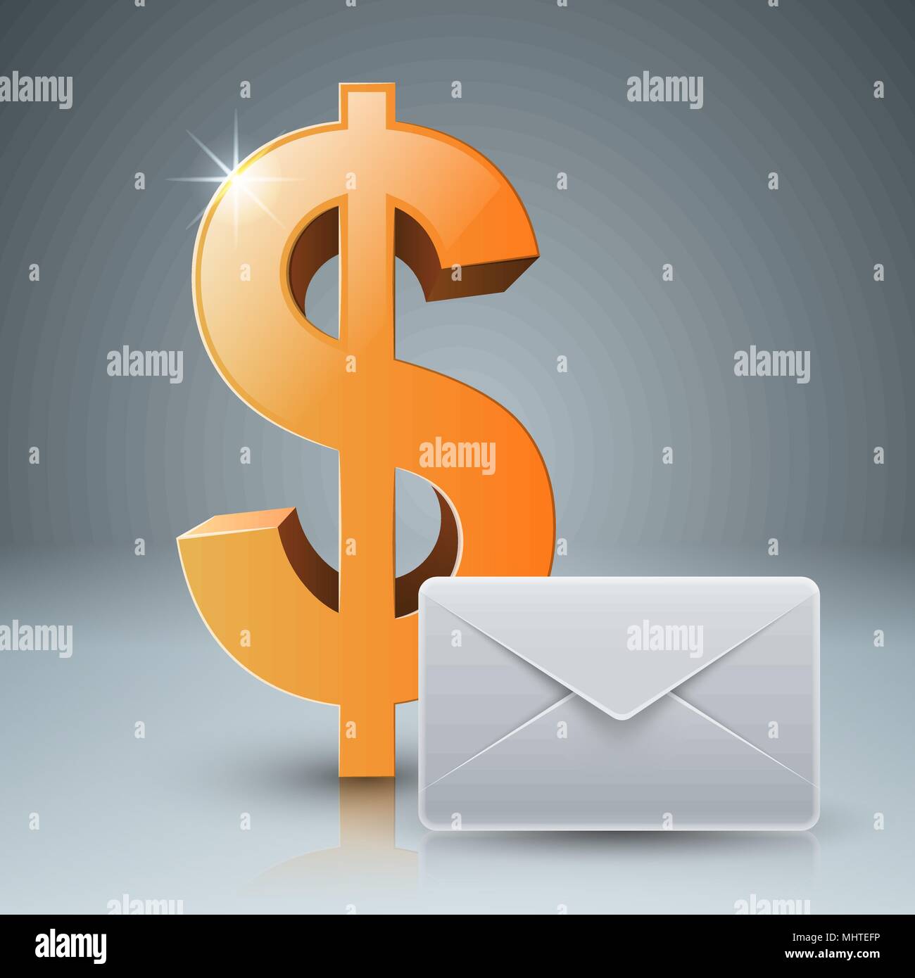 Yellow envelope money on Stock Vector Images - Alamy