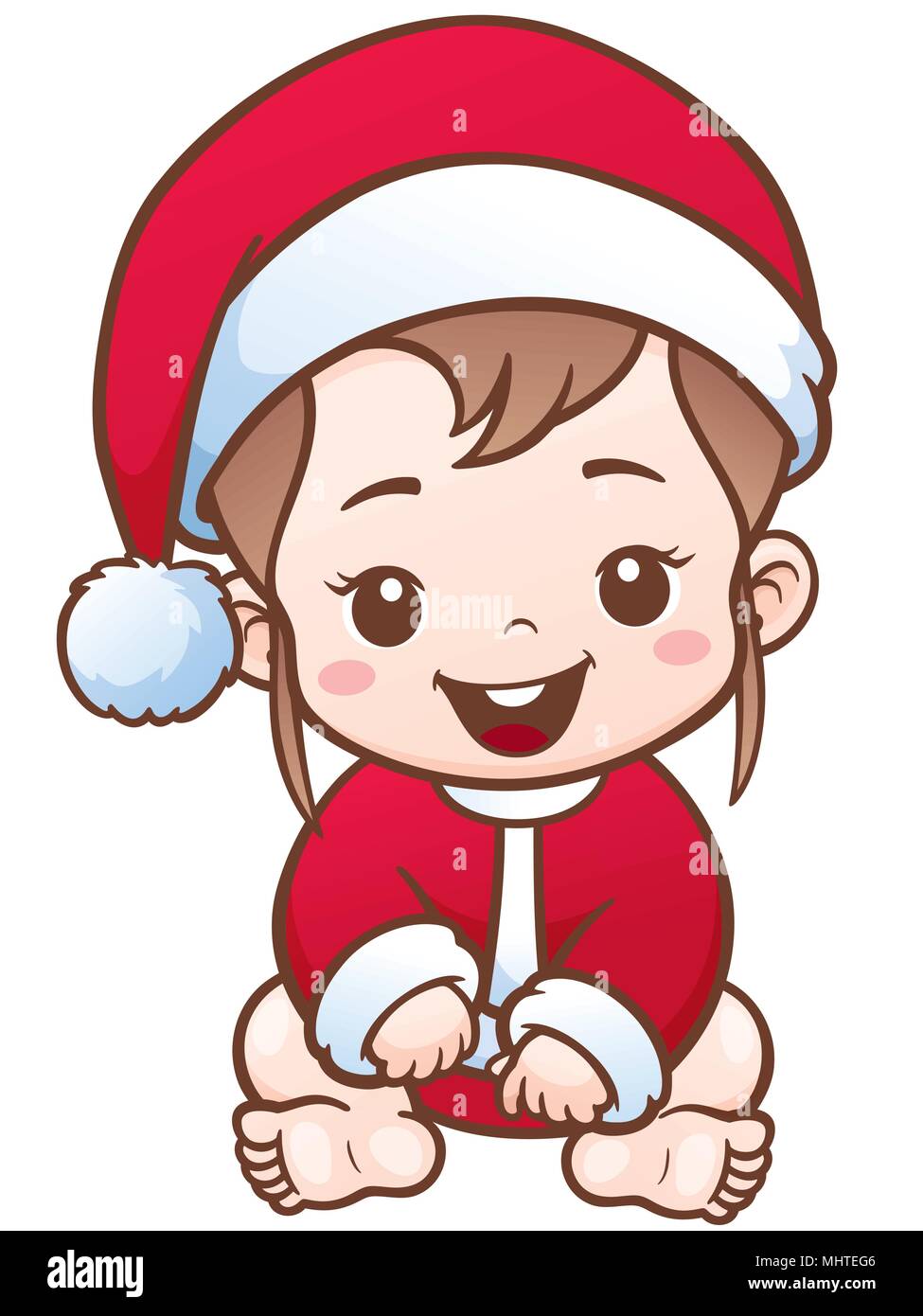 Vector Illustration of Cartoon Cute Baby Santa Stock Vector Image & Art ...