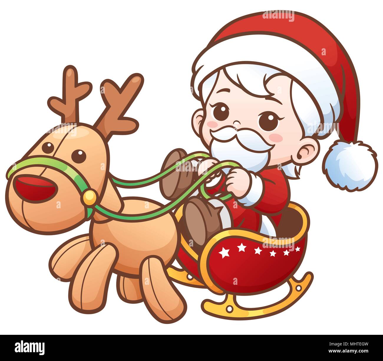 Vector Illustration of Cartoon Cute Baby Santa Merry Christmas concept ...