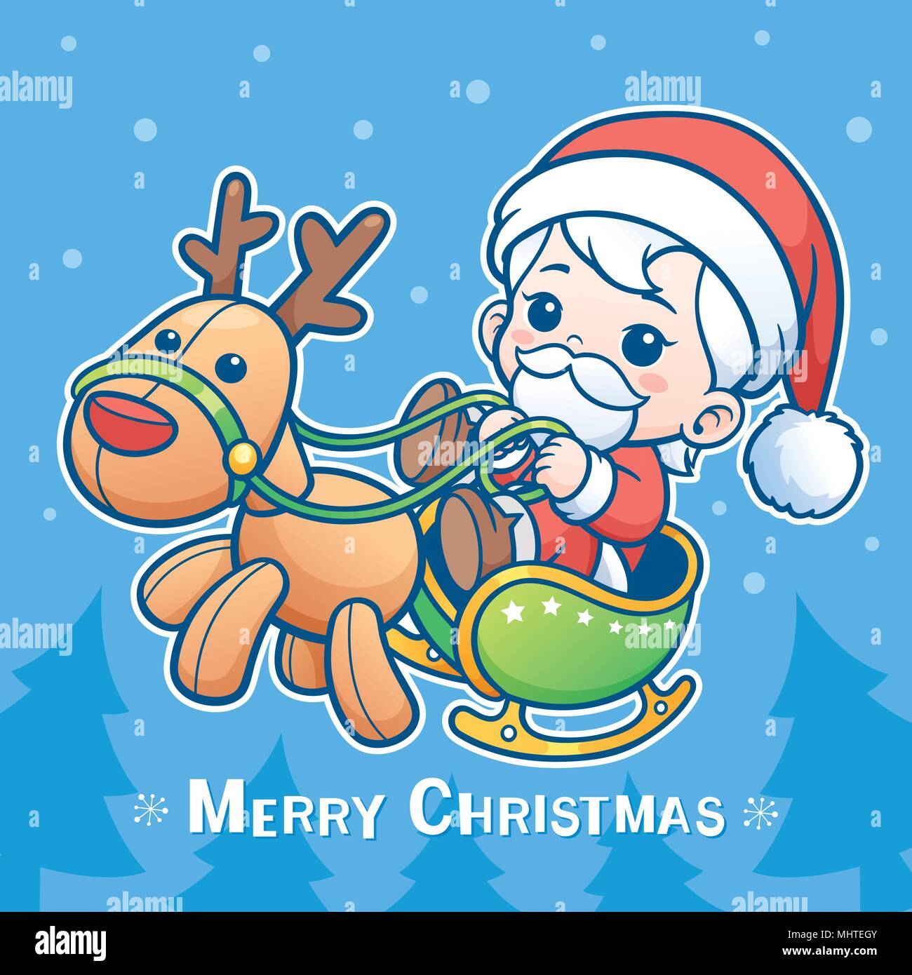 Vector Illustration of Cartoon Cute Baby Santa Merry Christmas concept ...