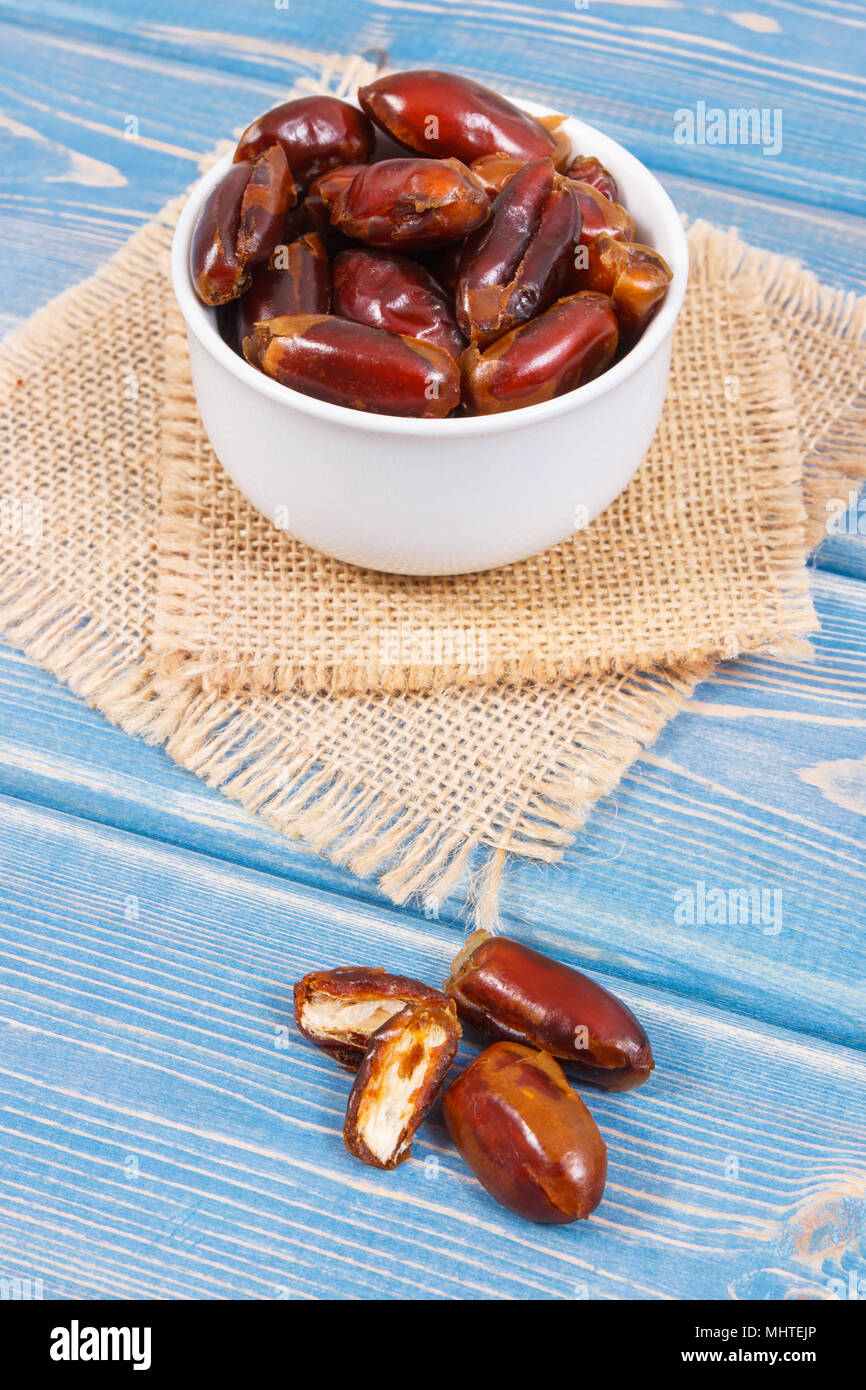Dates containing vitamins and dietary fiber, natural sources of ...