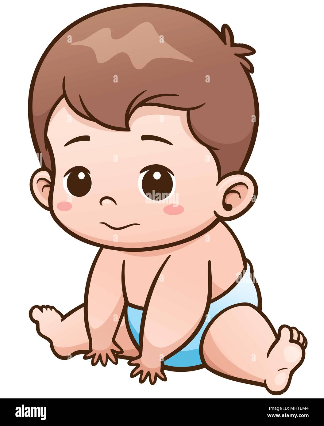 Vector Illustration of Cartoon Cute Baby Stock Vector Image & Art - Alamy