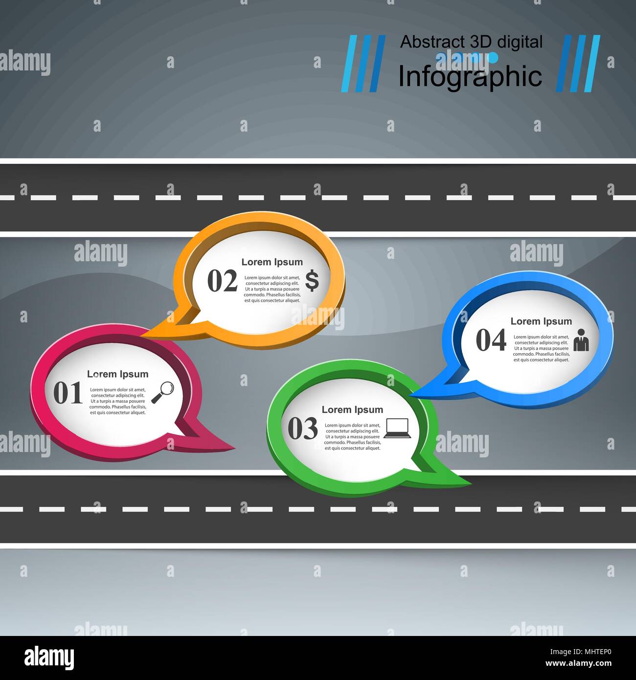 Road infographic design template and marketing icons Stock Vector Image ...