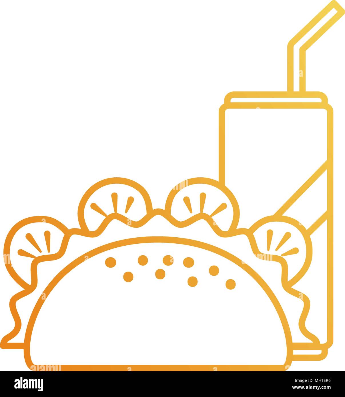 taco with soda mexican food Stock Vector Image & Art - Alamy