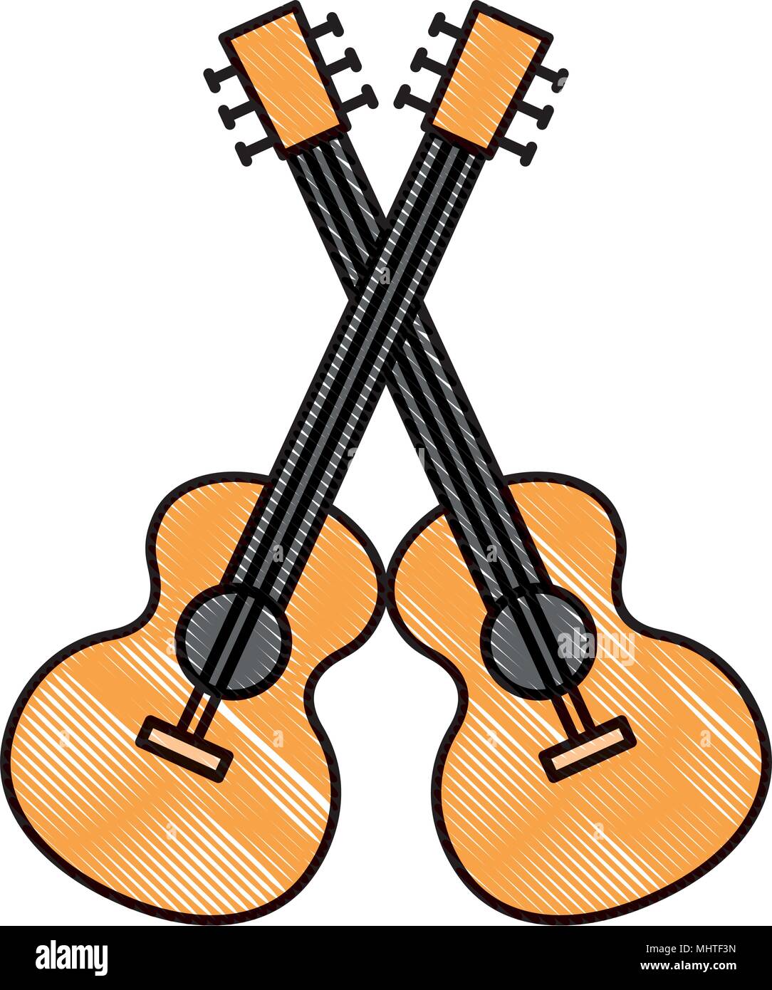 Acoustic guitars crossed Stock Vector Images - Alamy