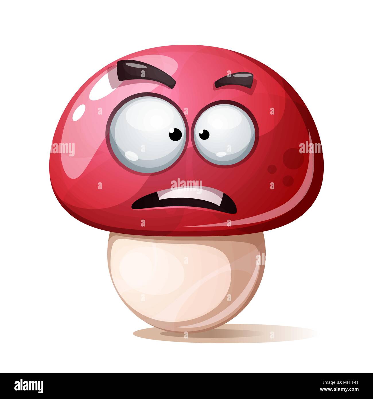 Funny, cute, crazy cartoon mushroom illustration Stock Vector Image ...