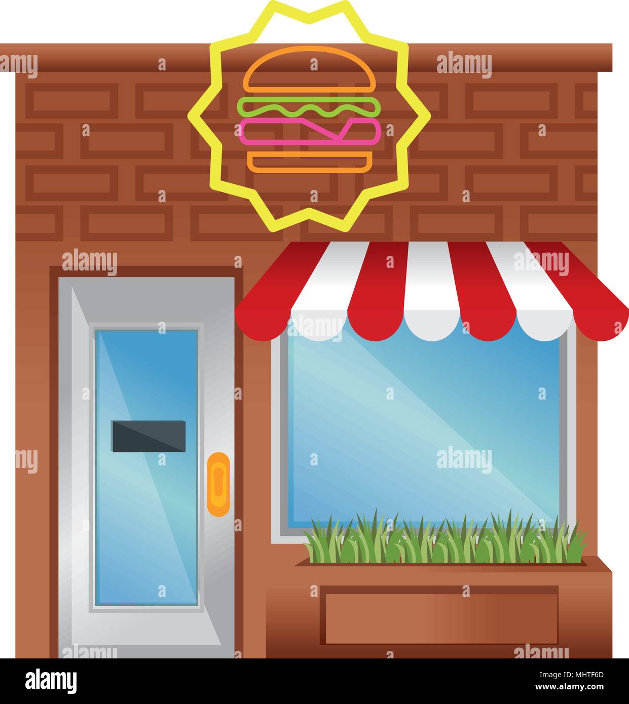 restaurant fast food building front facade Stock Vector Image & Art - Alamy