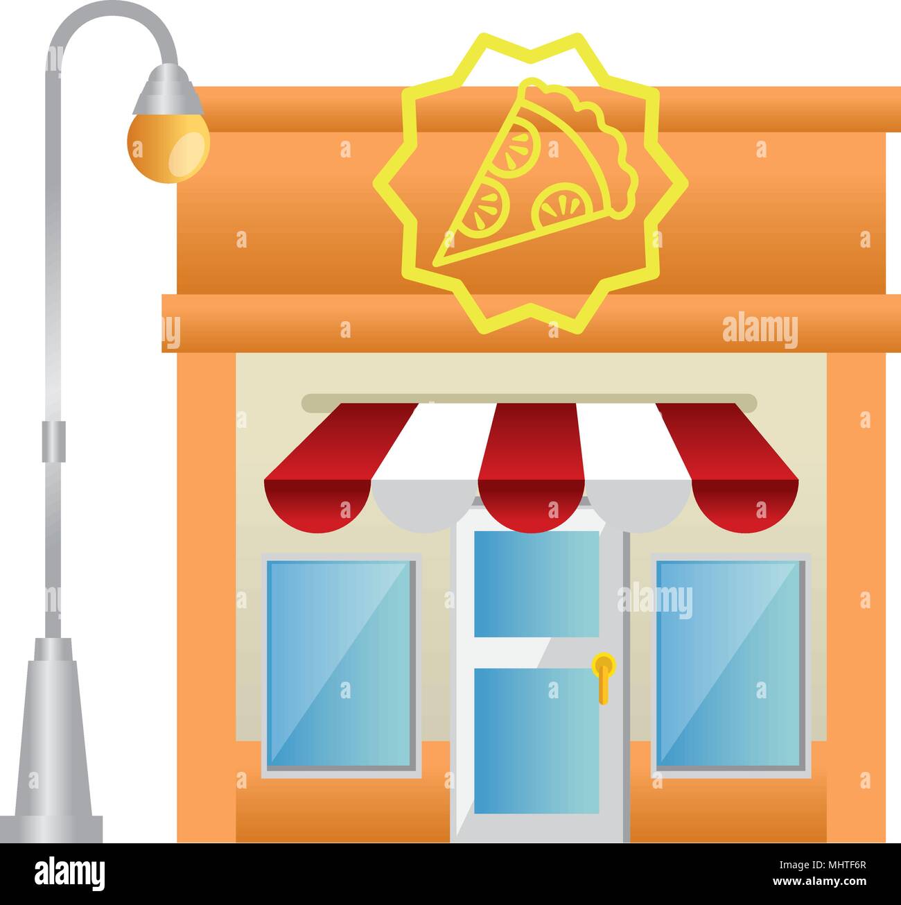 italian restaurant with pizza label front facade Stock Vector Image ...