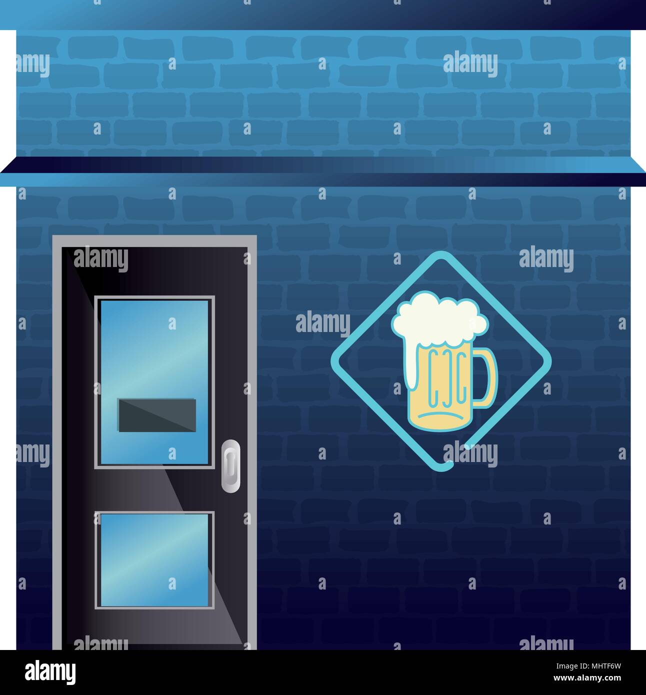 night club with beer front facade Stock Vector Image & Art - Alamy