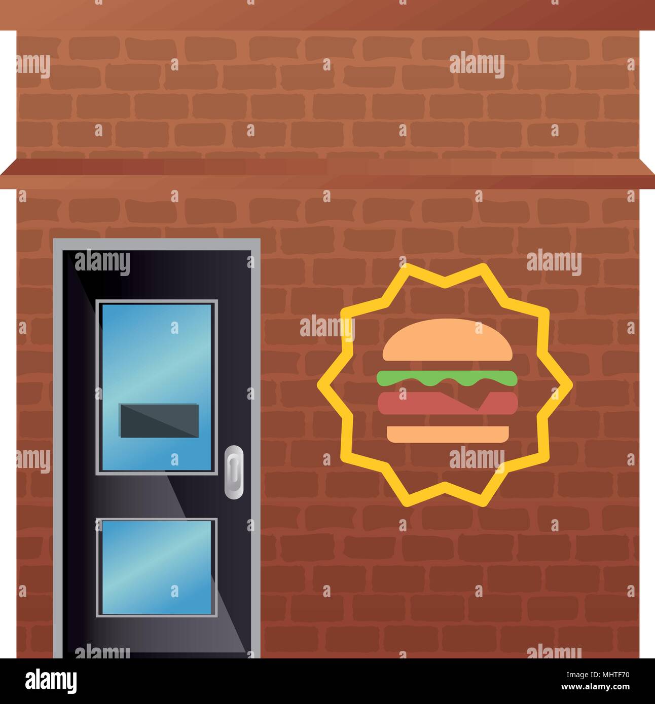 restaurant fast food building front facade Stock Vector Image & Art - Alamy