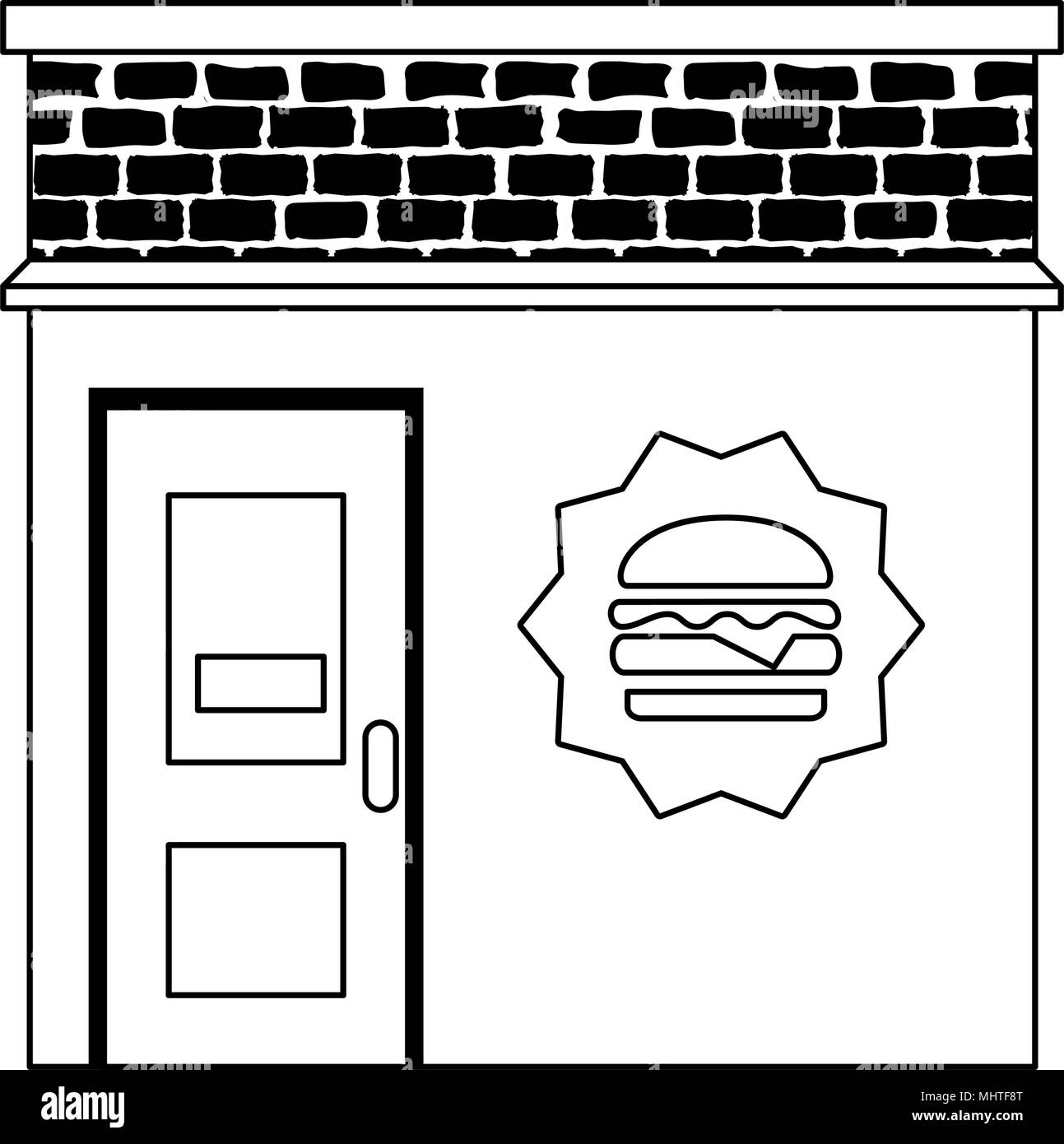 restaurant fast food building front facade Stock Vector Image & Art - Alamy