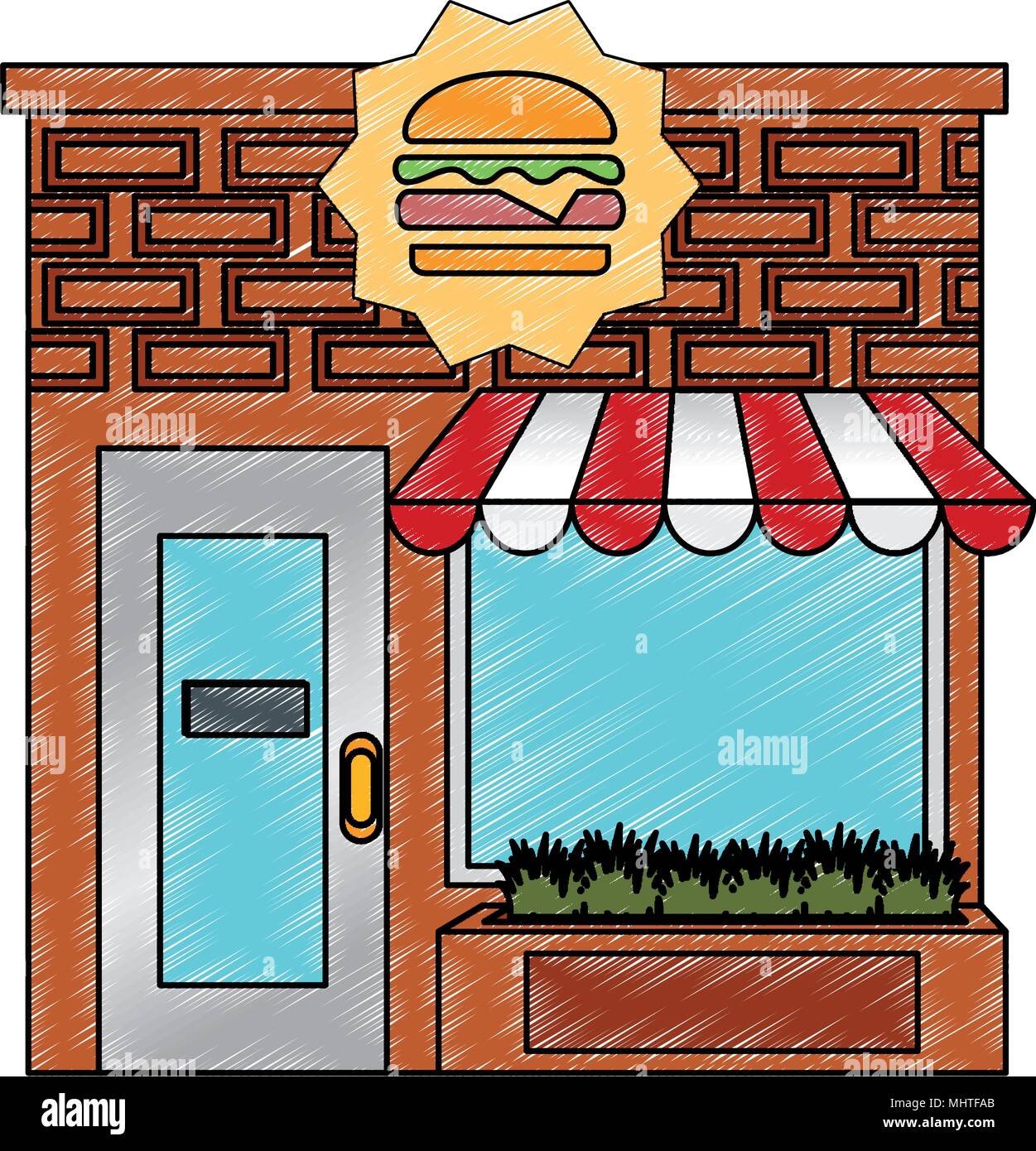 restaurant fast food building front facade Stock Vector Image & Art - Alamy