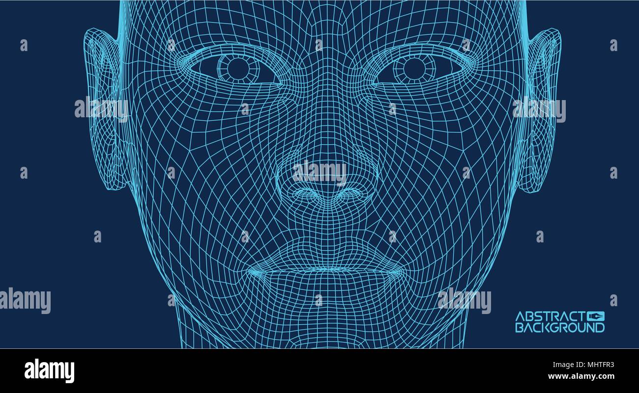 Ai digital brain. Artificial intelligence concept. Human head in robot ...