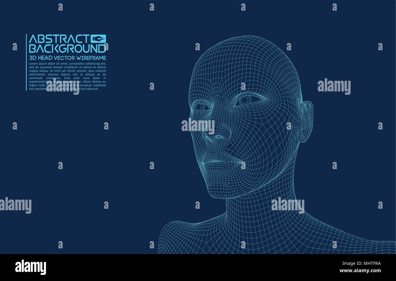 Ai digital brain. Artificial intelligence concept. Human head in robot ...